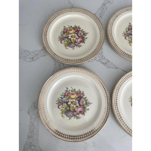 Mid 20th Century 22k Gold China Plates- Set of 6 | Chairish