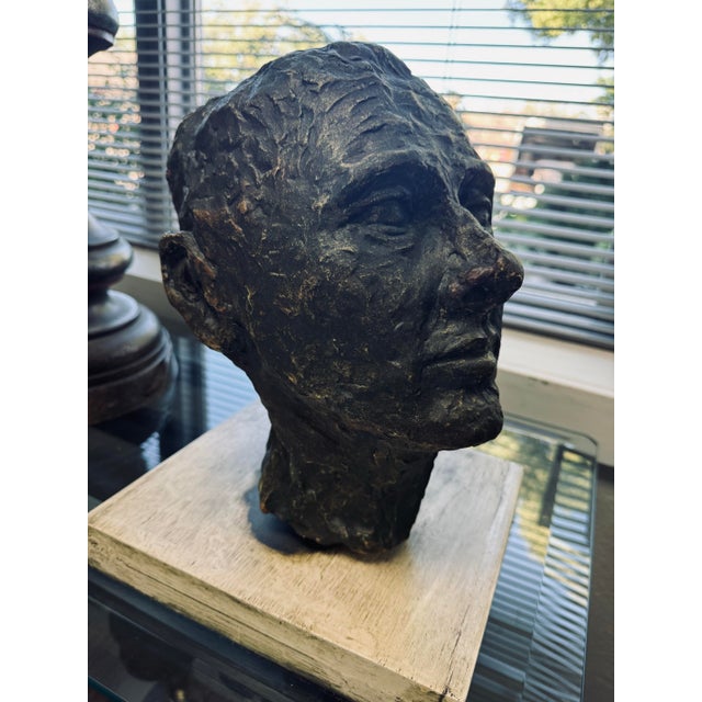 Bronzed Composite Female Head Sculpture Maker’ Mark, Attributed to ...