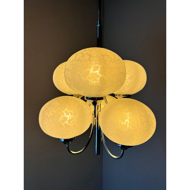 Chandelier with 6 Spheres by Richard Essig for Hustadt | Chairish