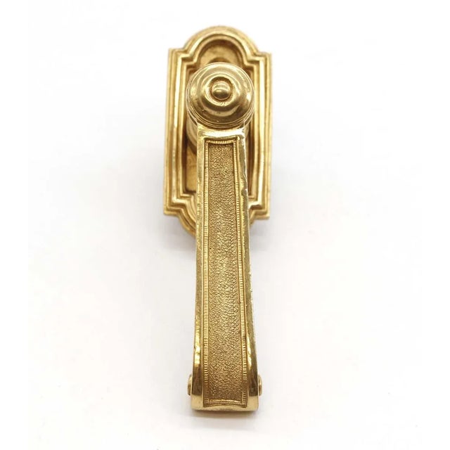 Mid 20th Century French Gilded Brass Dummy Lever Door Handle Set | Chairish