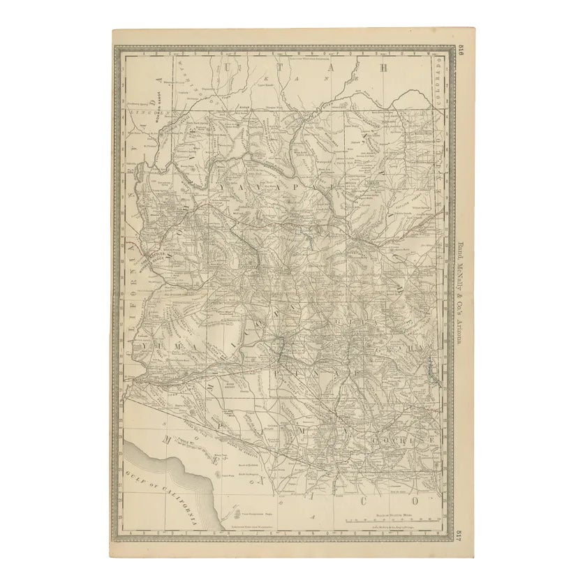 Map of Arizona Railroads with Mines and Early Frontier Settlements ...