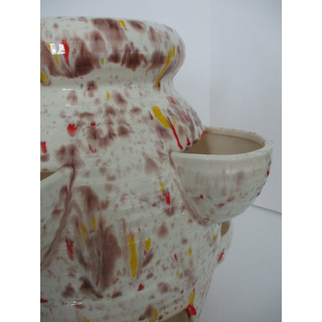 Mid-Century Modern Splatter Paint Strawberry Planter | Chairish