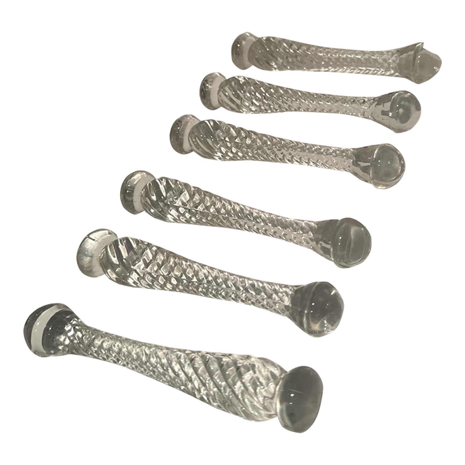 1930s Duncan Miller Cambridge Glass Muddlers- Set of 6 | Chairish