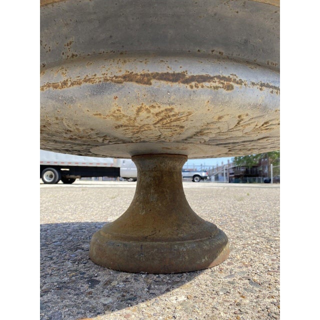 Cast Iron Low and Wide 34" Round French Style Outdoor Garden Planter ...