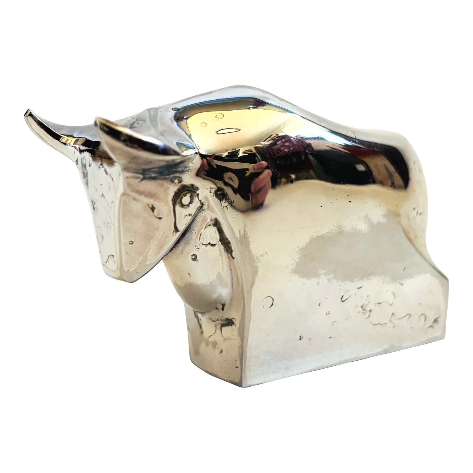 Dansk Silver Plated Bull Figurine | Chairish