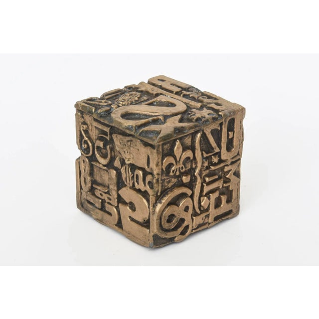 Sheldon Rose Vintage Alpha Typographic Square Cube Sculpture MIxed ...