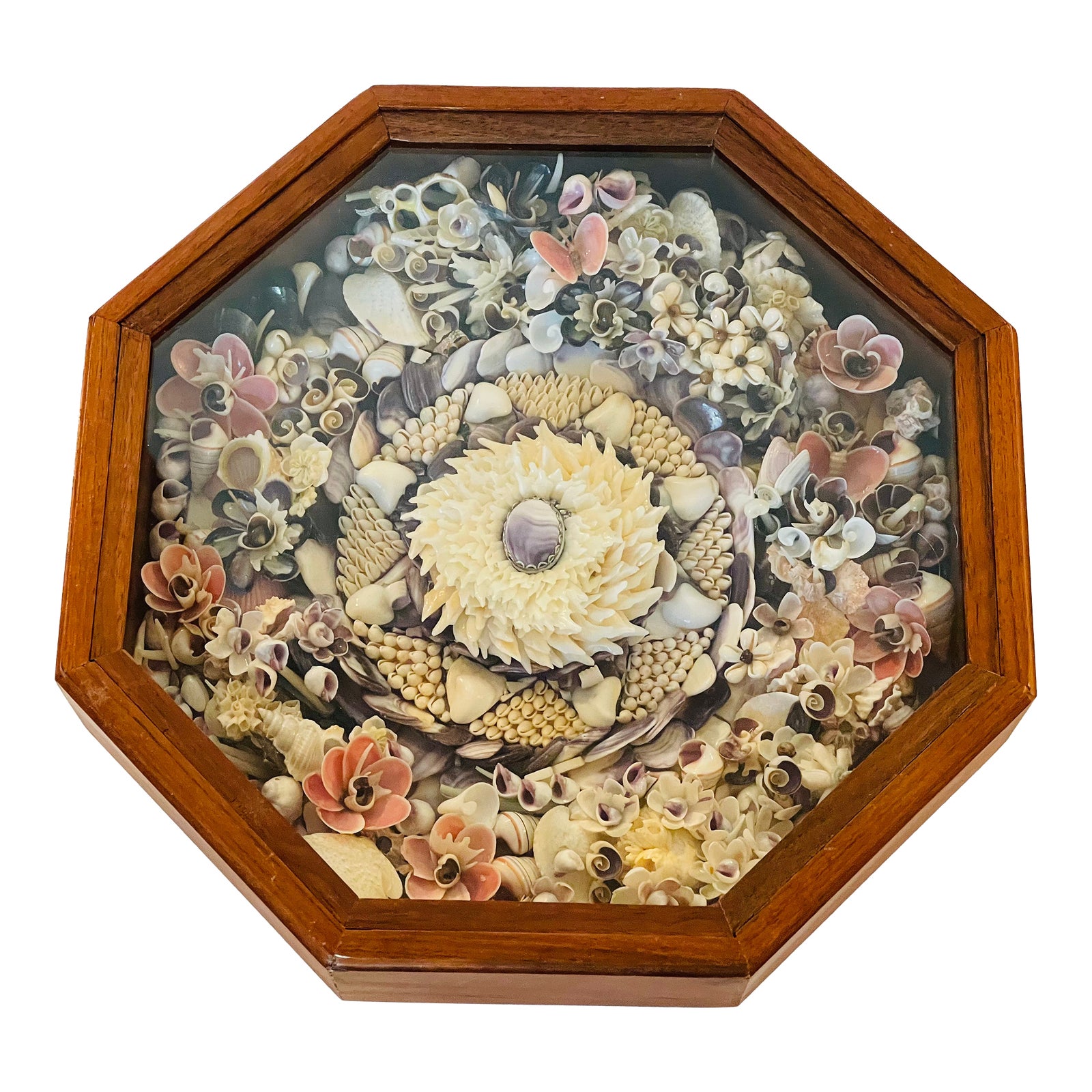 1960s Superb Sea Shell Sailors Valentines American Folk Art | Chairish