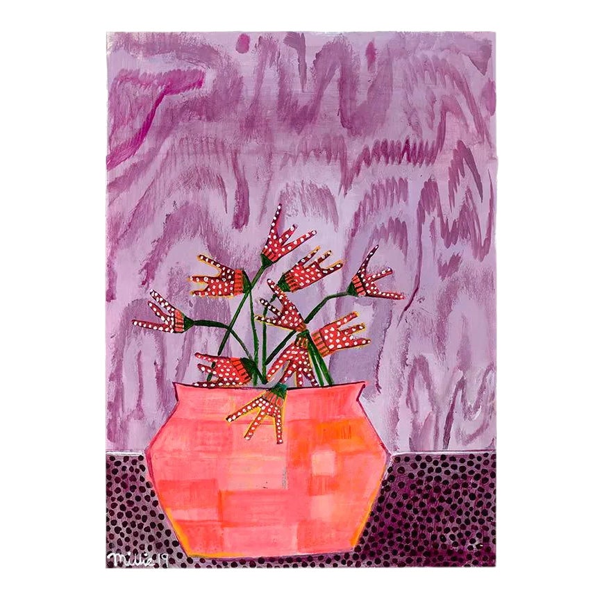 Purple Flower by Millicent Shivas, Unframed Art Print, 24x32 | Chairish