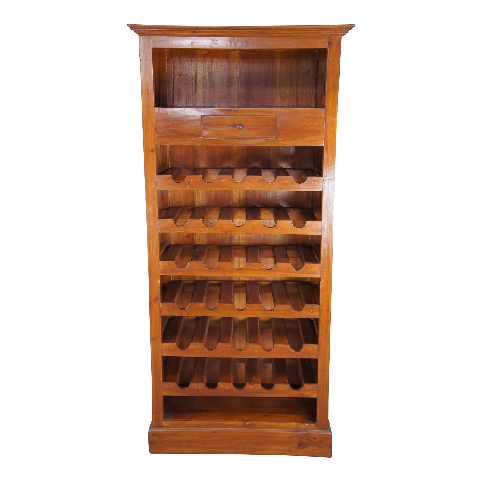 1990s Traditional Rustic Mahogany 30 Bottle Wine Rack Holder Tallboy ...