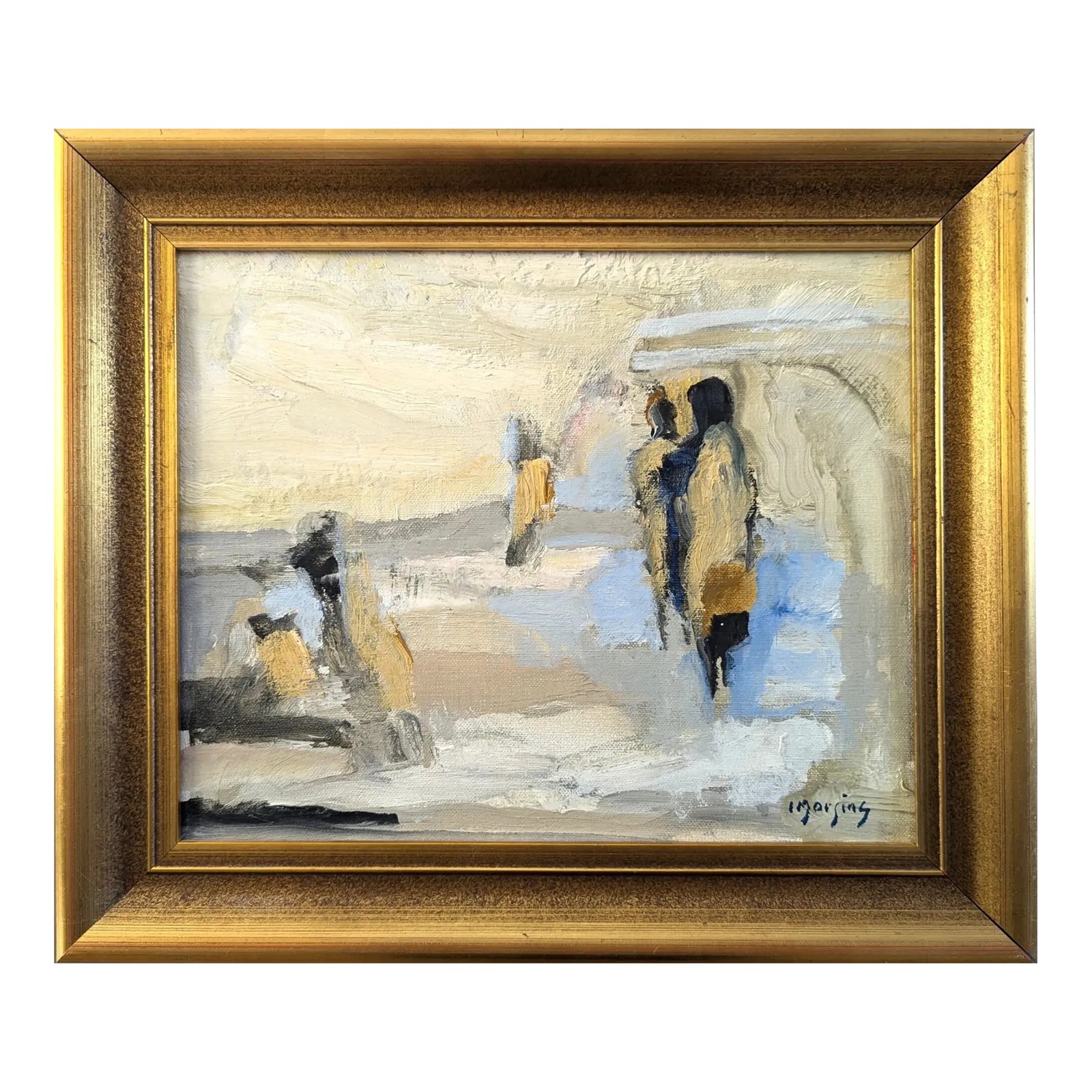 Mid-Century Modern 'Figures in Motion' Mini Original Abstract ...