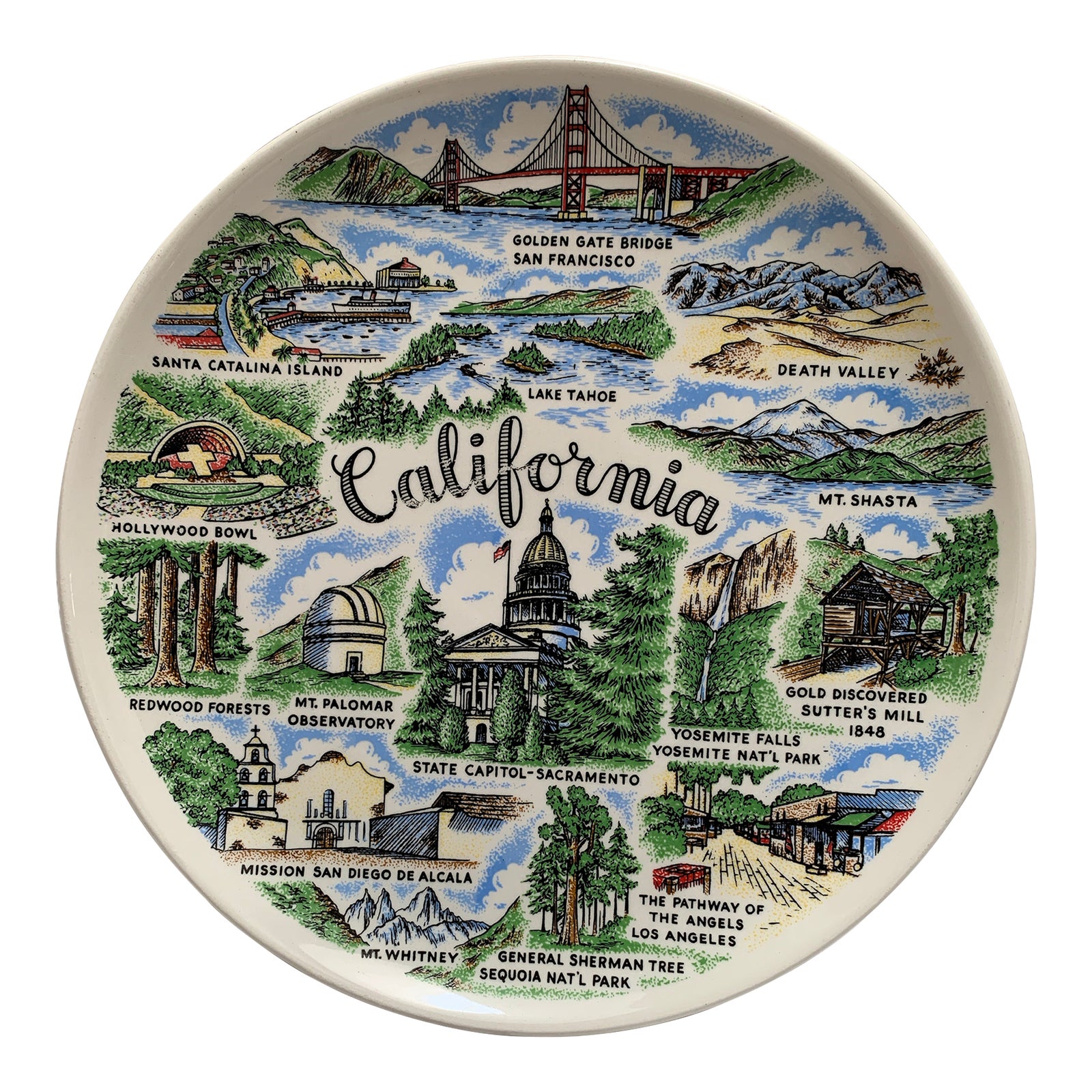 Vintage State of California Decor or Snack Plate | Chairish