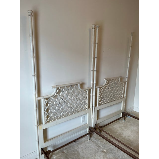 Vintage Ficks Reed Twin Poster Headboards-Pair | Chairish