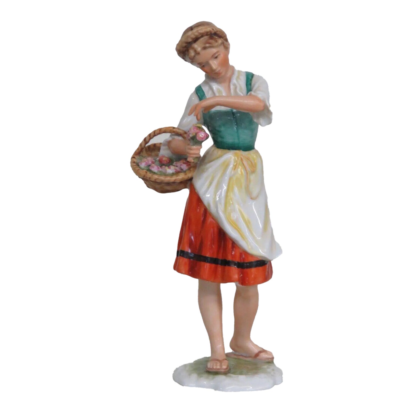 Alka Kunst Bavaria Germany Porcelain Figurine Lady Girl With Flower ...