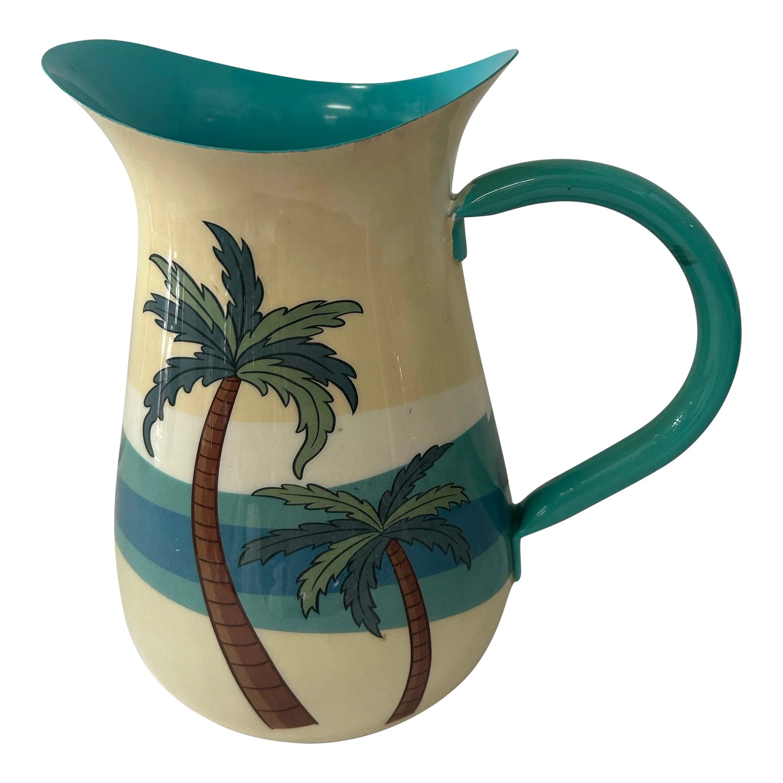 1970s Palm Beach Style Enamel Pitcher by Towle | Chairish