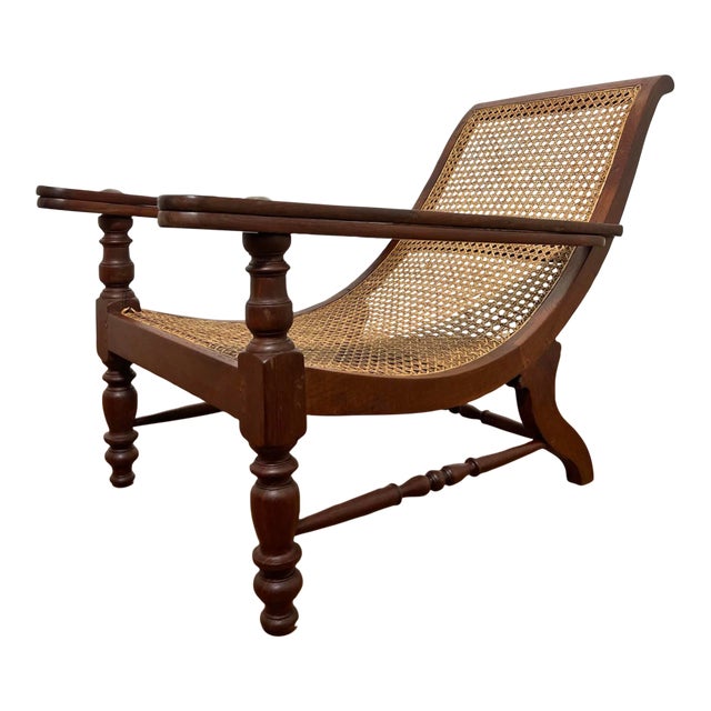 Antique Paddle Arm British Colonial Plantation Lounge Chair | Chairish