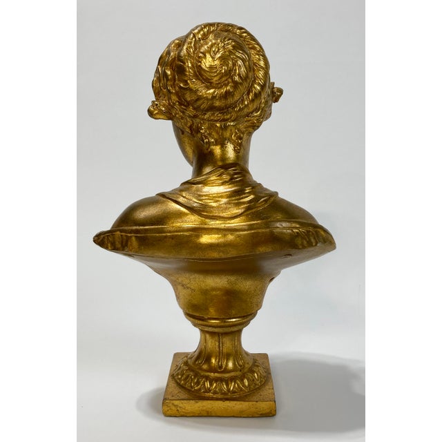 Vintage Gold Gilt Female Bust | Chairish