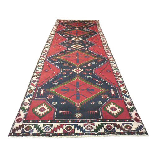 Vintage Persian Rug Runner - 3'5" X 10'3" | Chairish