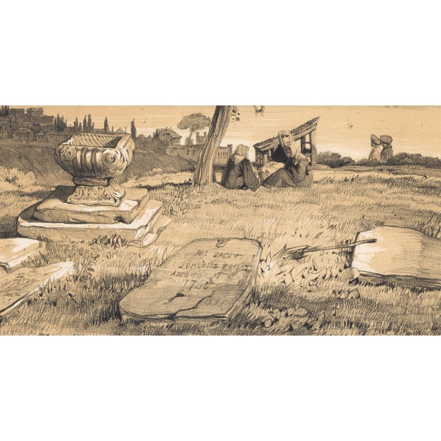 1838 Lithograph of Constantinople "The Bosphorous From the Great Burial ...