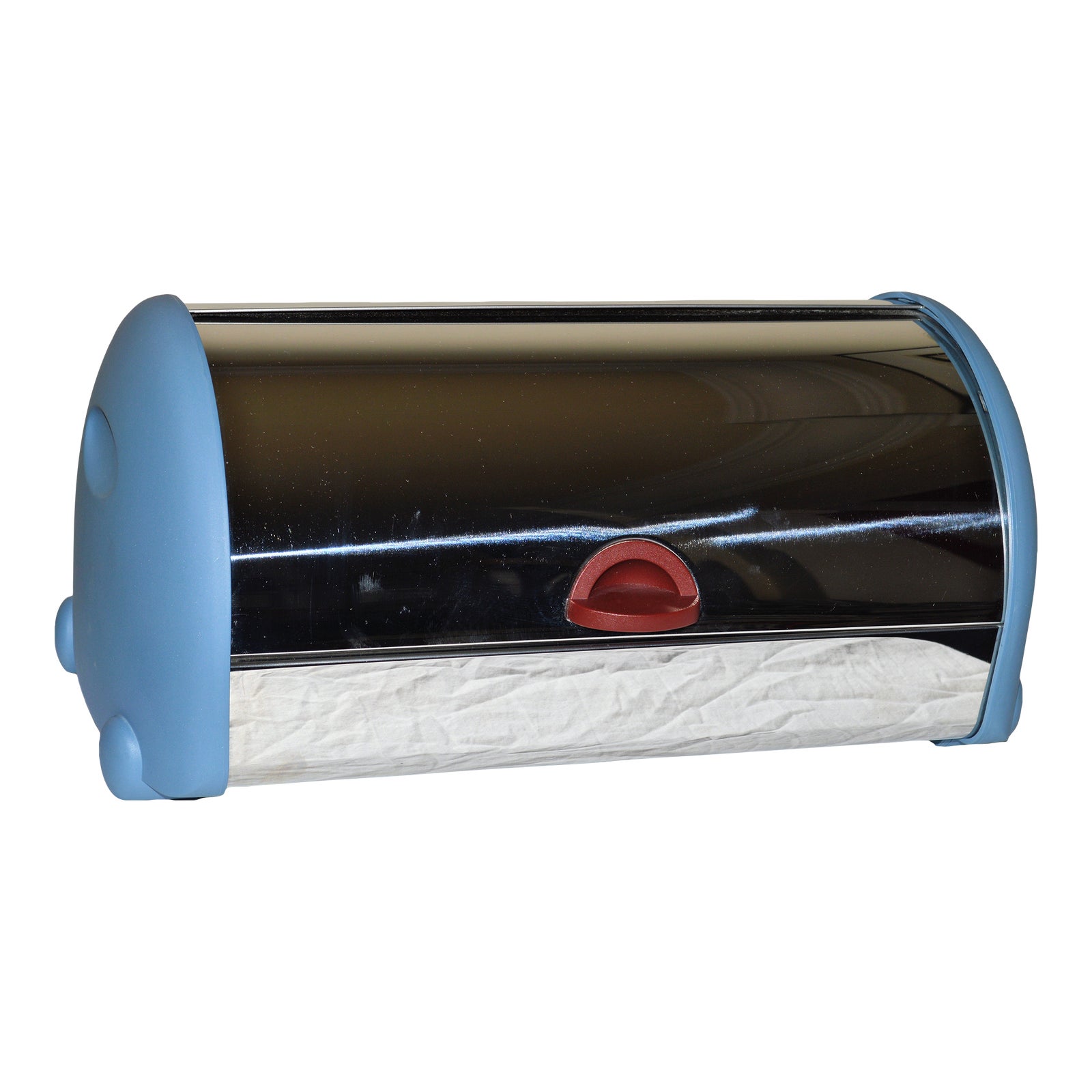 1990s Alessi Michael Graves Blue Stainless Steel Bread Box | Chairish