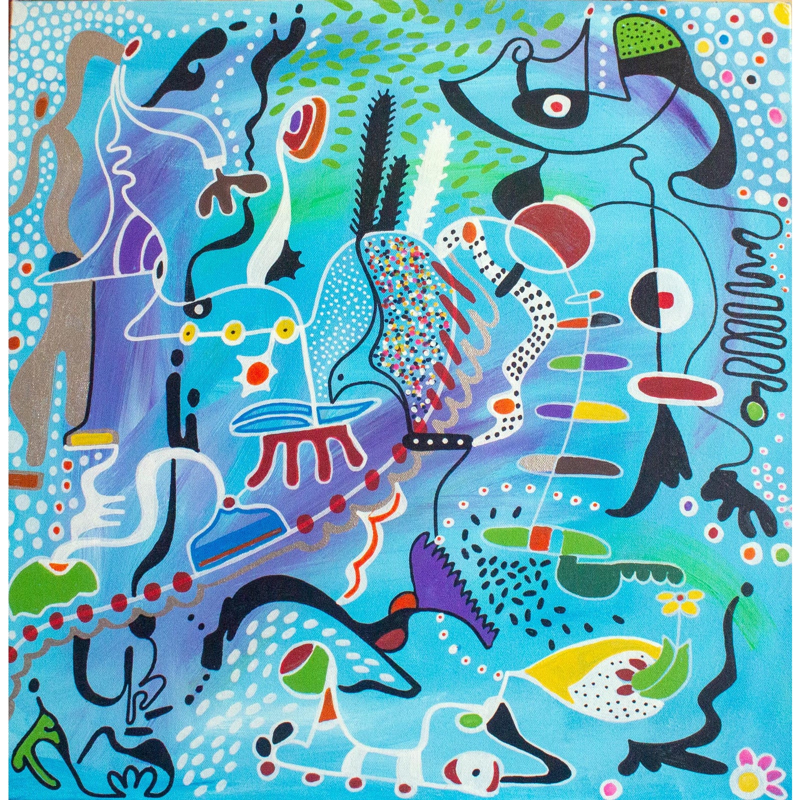 “The Crazy Kite – Original 24×24 Abstract Painting in Acrylics & Oil ...