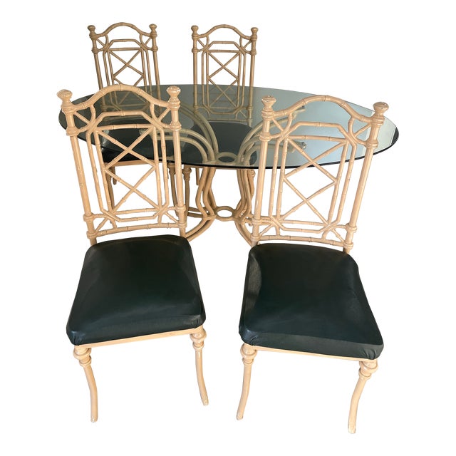 Vintage Chinese Chippendale Kessler Industries Faux Bamboo Patio Chairs ...