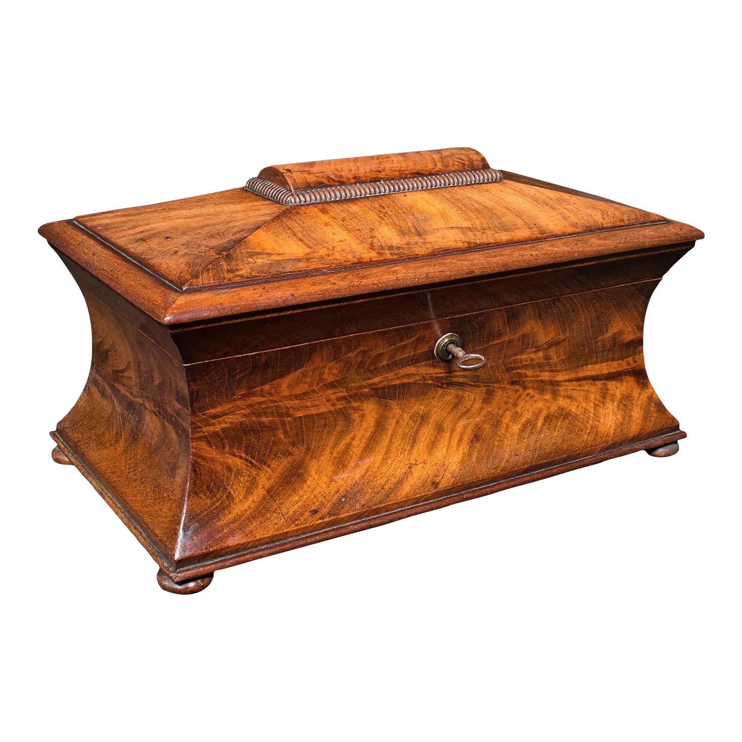 1820s Regency Antique Drawing Room Tea Caddy, English, Flame ...