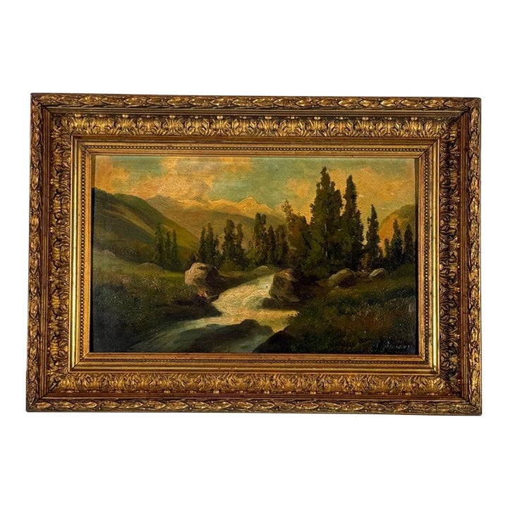Late 19th Century Barbizon Style Landscape Painting | Chairish