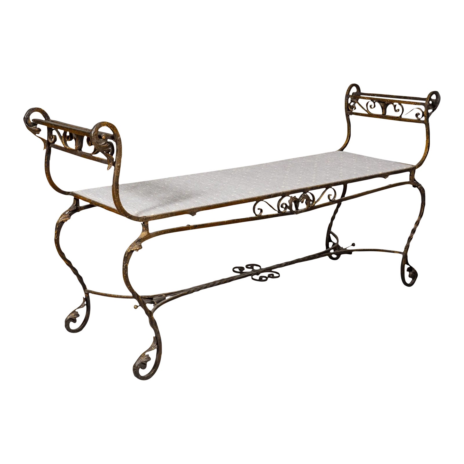 American Wrought Iron Bench | Chairish
