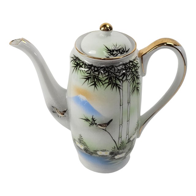 Fukagawa Lithopane Bone China Fuji Tea Set Geisha Set of 23 | Chairish