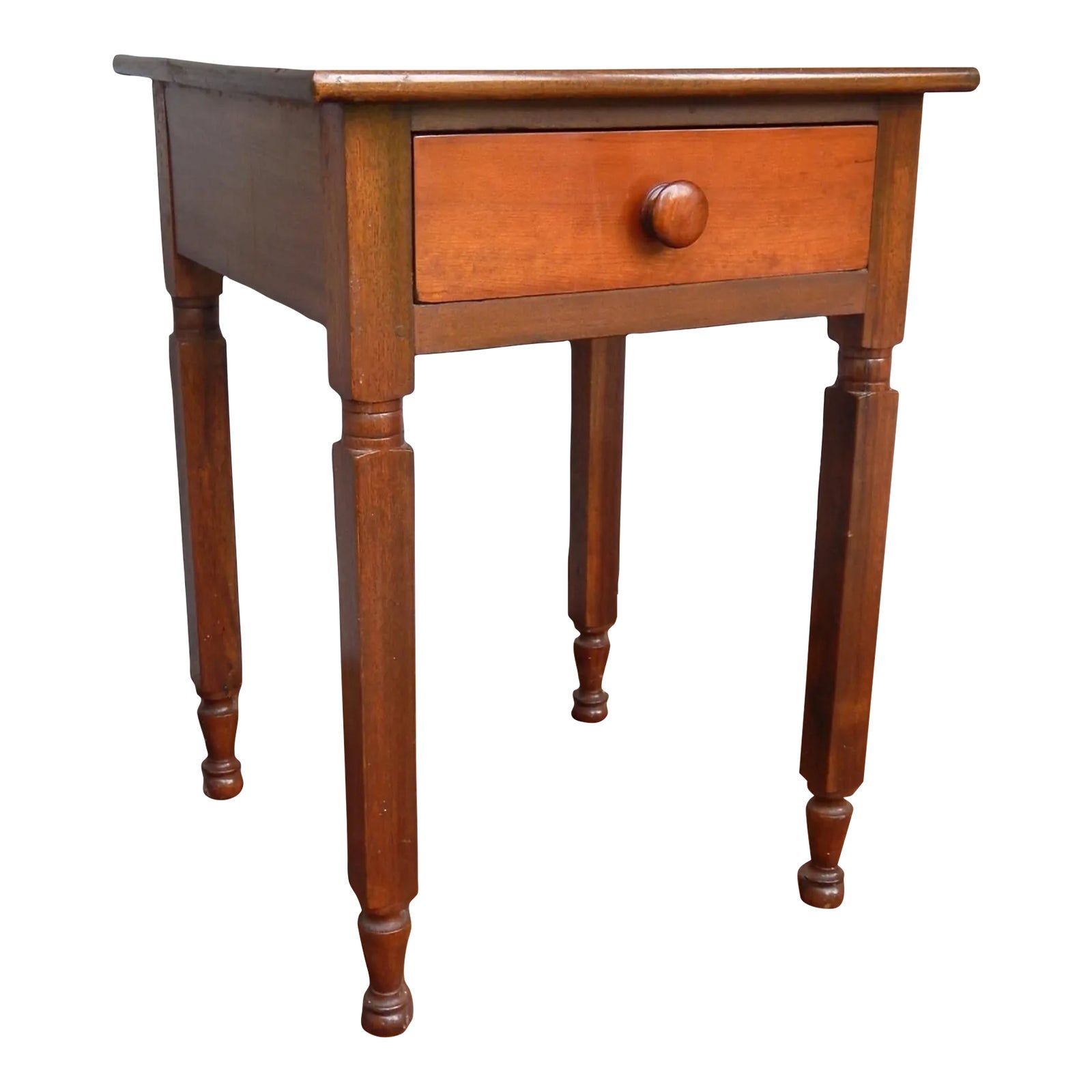 Early 1900's Hardwood Single Drawer Side Table / Stand | Chairish