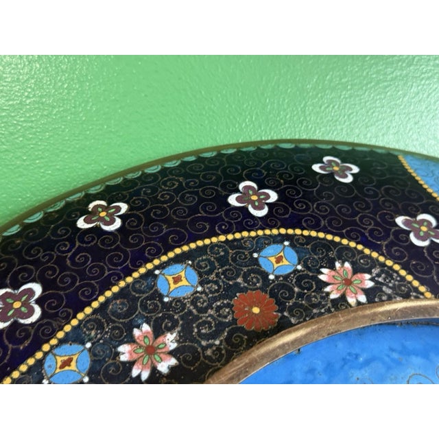 Monumental Japanese Cloisonne Enamel Charger Cranes Attributed, Hayashi ...