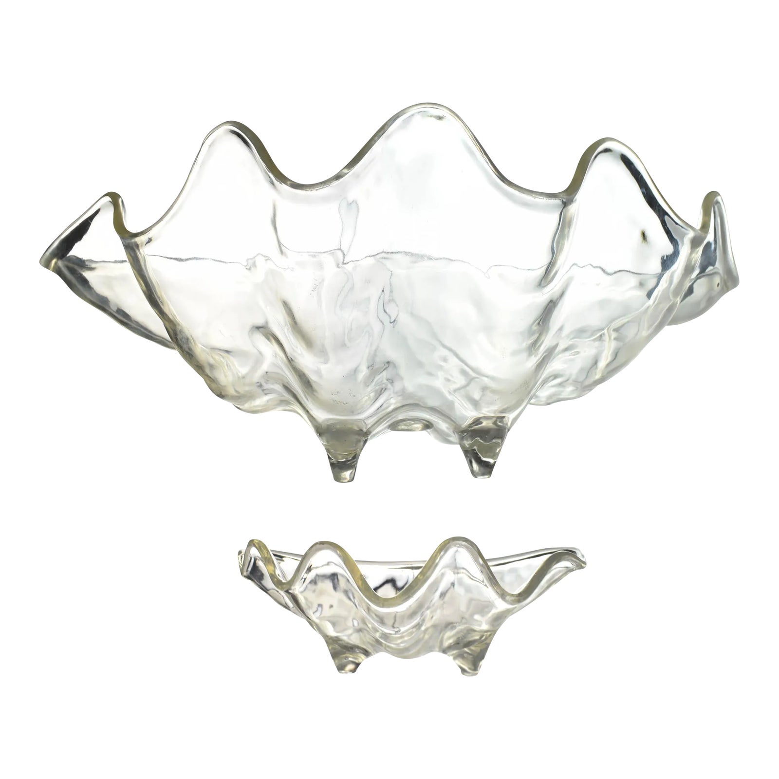 Late 20th Century Contemporary Lucite Clamshell Serving Bowls - 2 ...