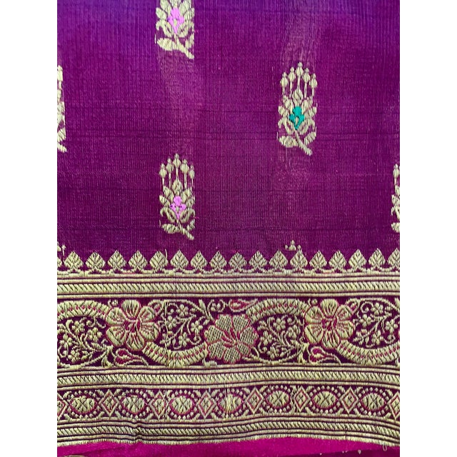 Vintage Blended Silk Sari Textile Fabric | Chairish