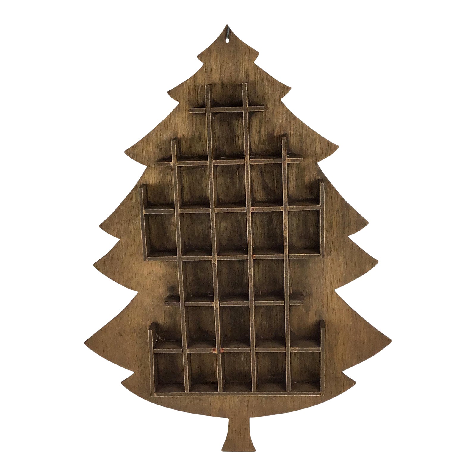 Hand Crafted Antique Wood Christmas Tree Wall Display for Miniatures ...