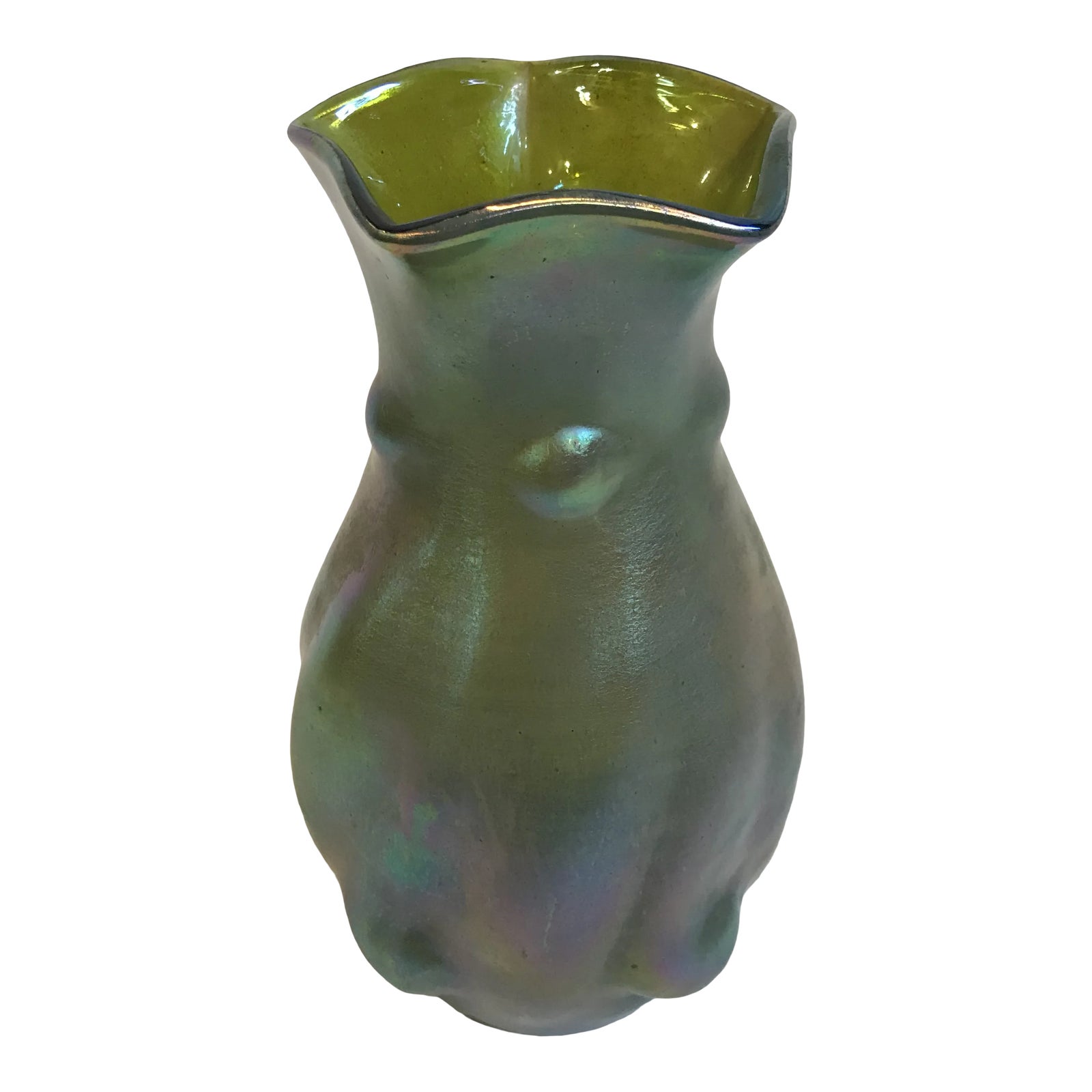 Art Glass Vase Attributed to Lutz | Chairish