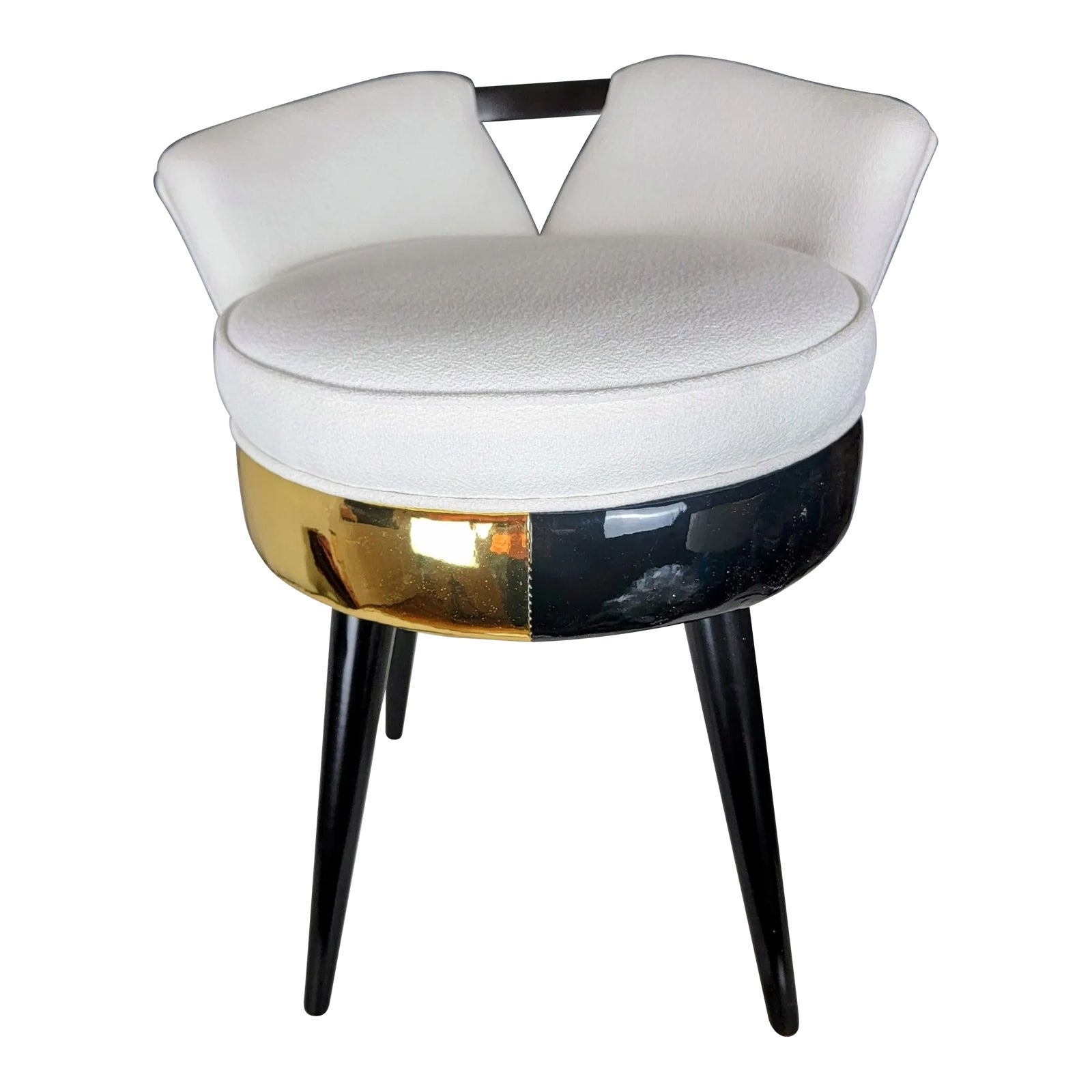 1950s Paul Frankl for Johnson Furniture Co. Swivel Vanity Stool an ...