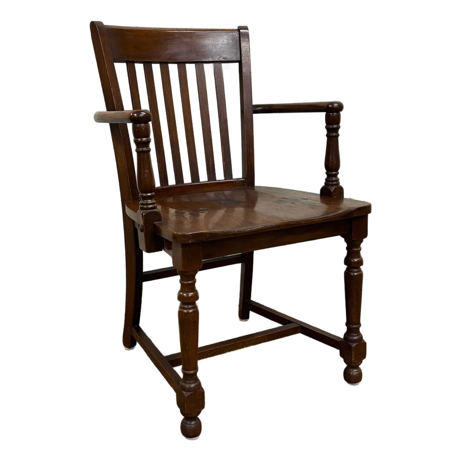 Vintage Murphy, Inc. Oak Desk Banker Lawyer Jury Office Chair | Chairish