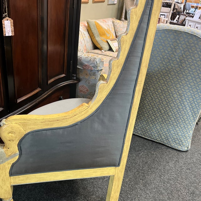 1950s Yellow Corner Dolphin Chair | Chairish