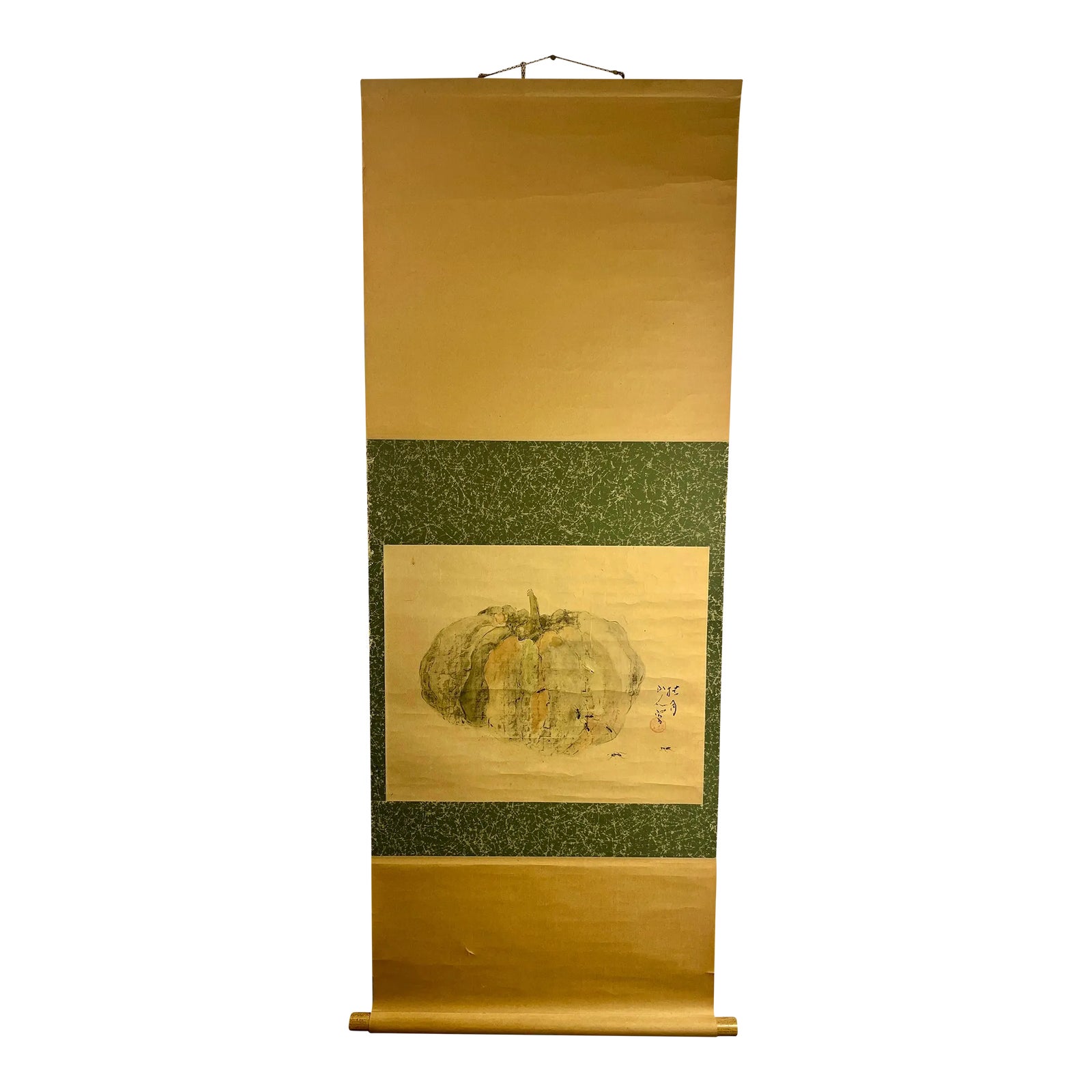 1920s Original Antique Hanging Scroll by Keigetsu Matsubayashi Pumpkin ...