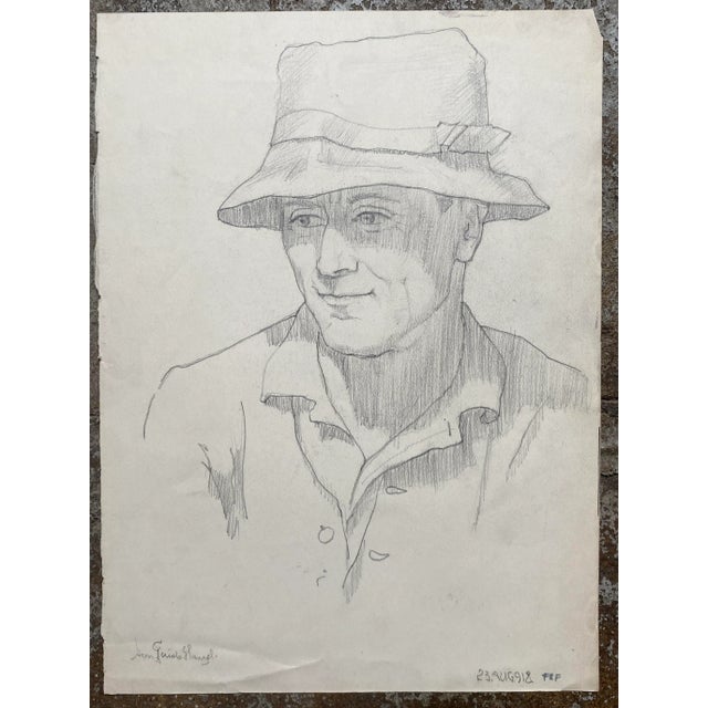 1918 Portrait Drawing of Herr Guido Glanzel. | Chairish