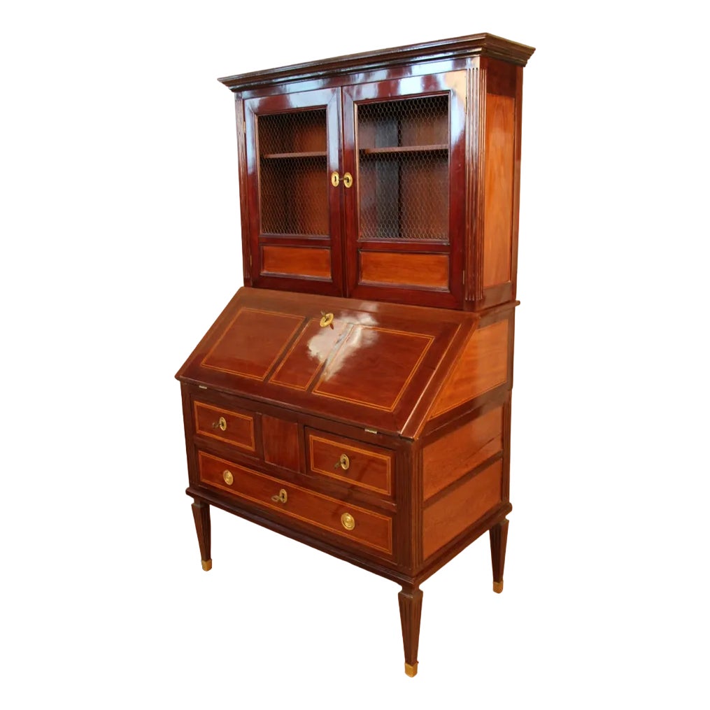 18th Century Scriban Library in Mahogany | Chairish