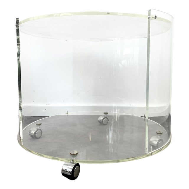 Rollable Acrylic Glass Table, 1980s | Chairish