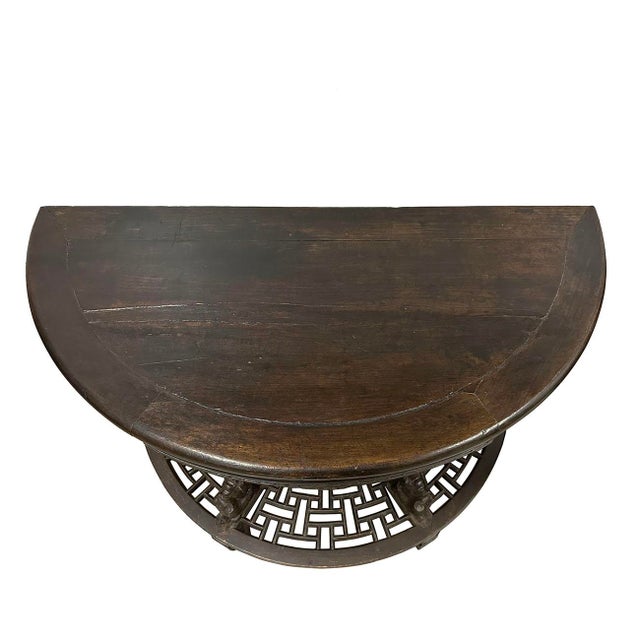 19th Century Antique Chinese Hand Carved Half Moon Tables - Set of 2 ...