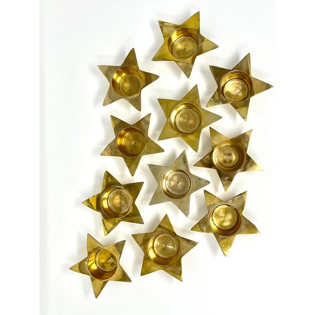 Vintage Solid Brass Star Shaped Votive Holder | Chairish