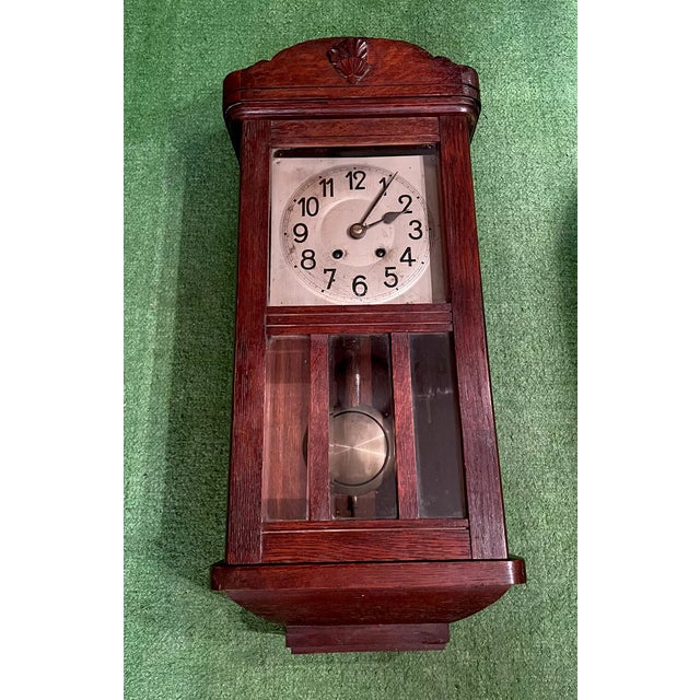 Early 1900s German Box Regulator Wall Clock by Konkurrenz (Carl Warner ...