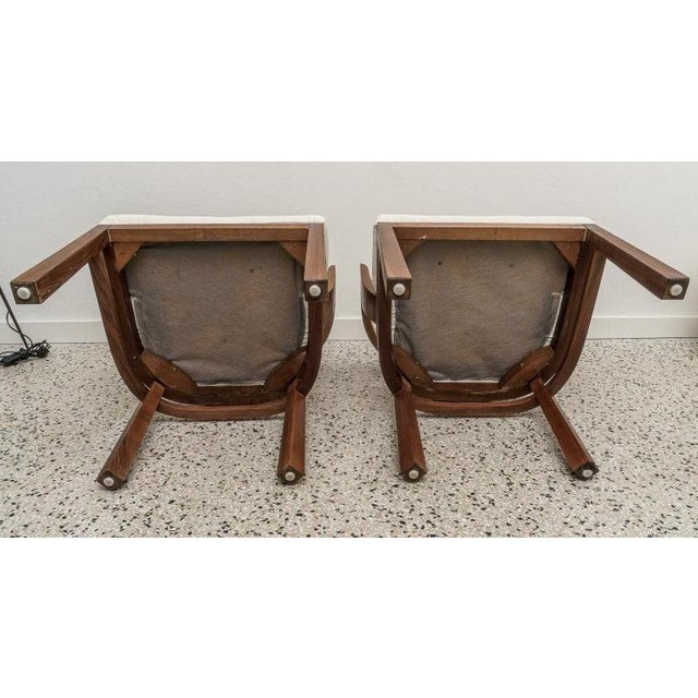 Art Deco Mid-Century Carl Bergsten Style Faux Shagreen and Teak Chairs ...