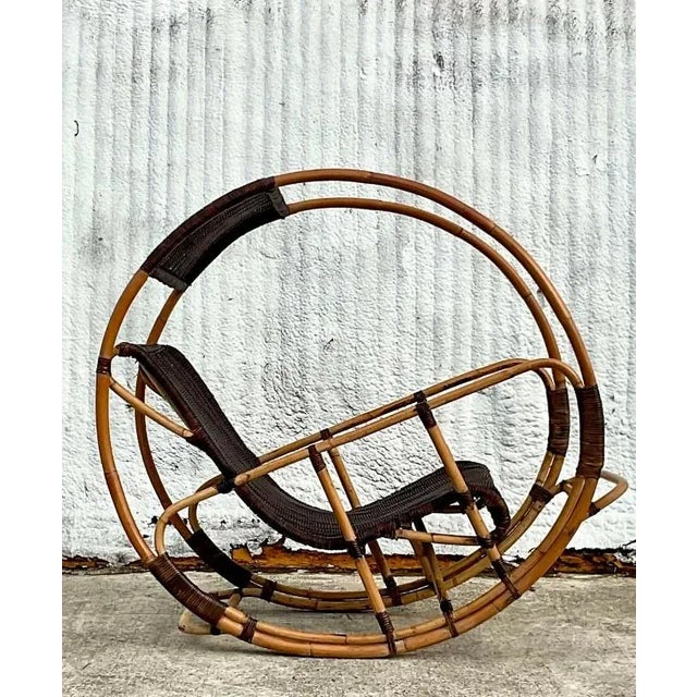 Late 20th Century Vintage Coastal Italian Wrapped Rattan After Franco ...