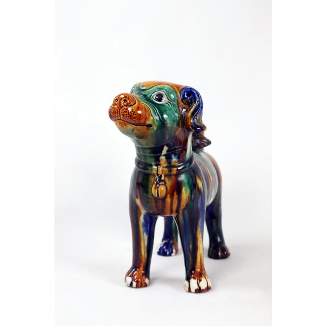 1970s Vintage Multi-Colored Fu Dog Sculpture | Chairish