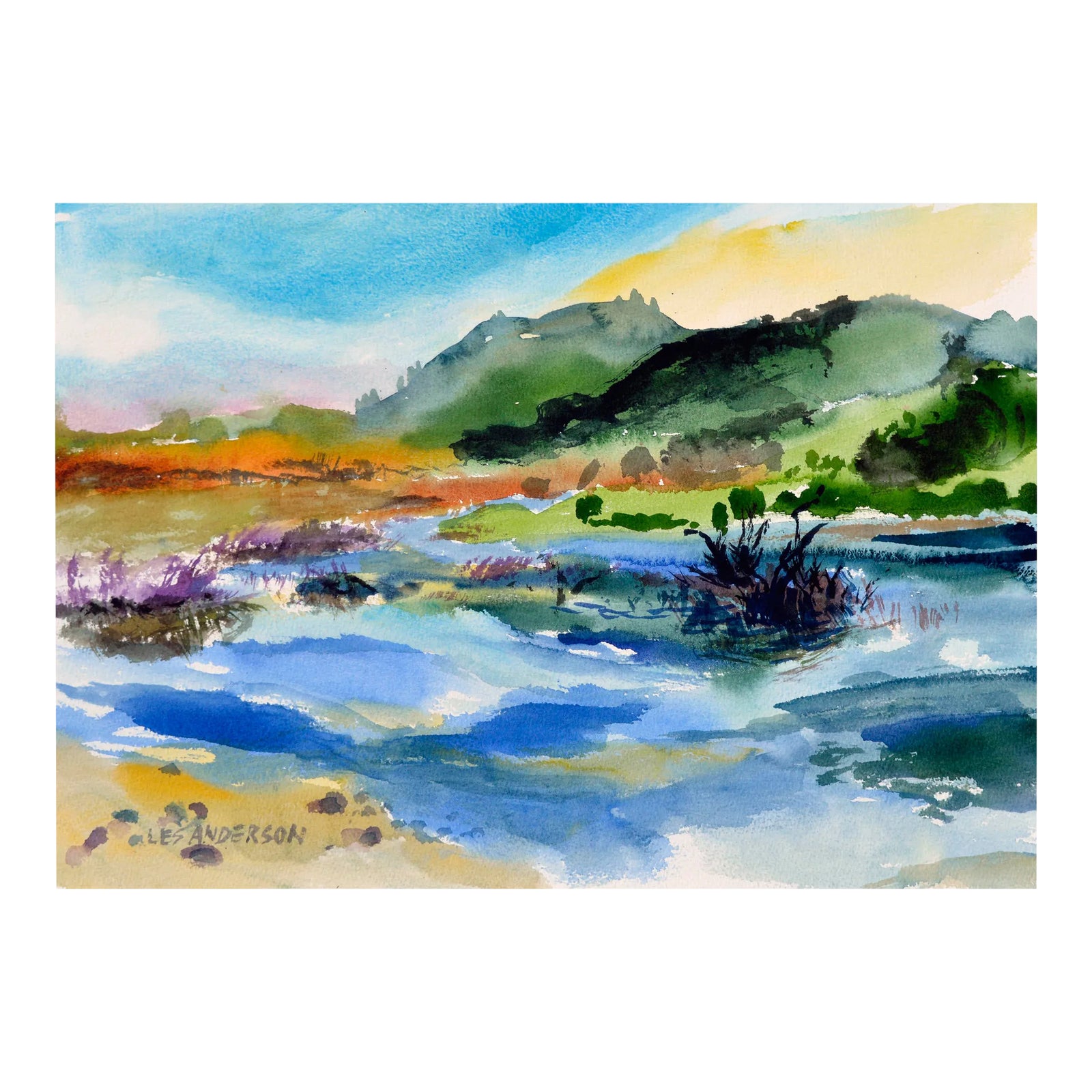 Moss Landing Marshland Landscape by Les Anderson | Chairish