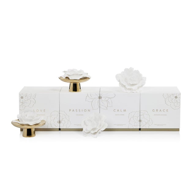 Calm Porcelain Diffuser, White Flower | Chairish